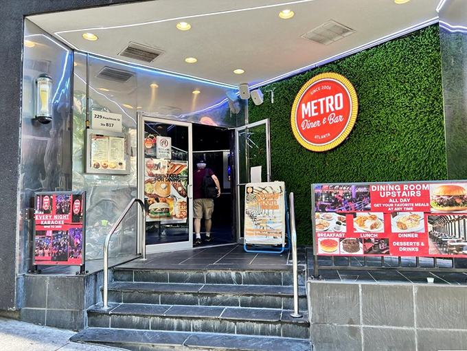 Sleek, chic, and oh-so-unique! Metro Diner's neon glow is your beacon to a world of all-day breakfast bliss.