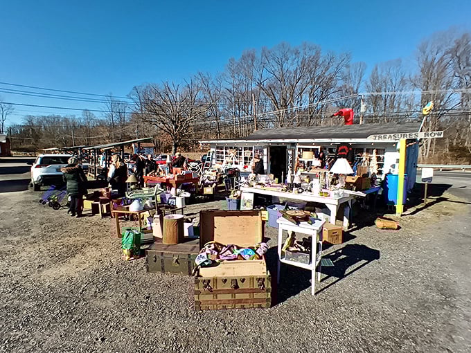 It's a village of vintage treasures! Where else can you buy a ceramic figurine and pretend you're the mayor of Knick-Knack Town?