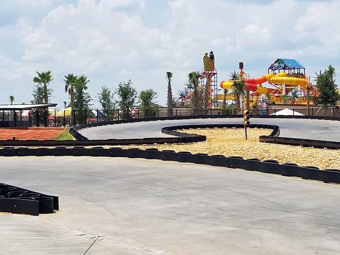 Karts and slides, oh my! Rigby's is like a theme park decided to have a sleepover with your favorite mall.