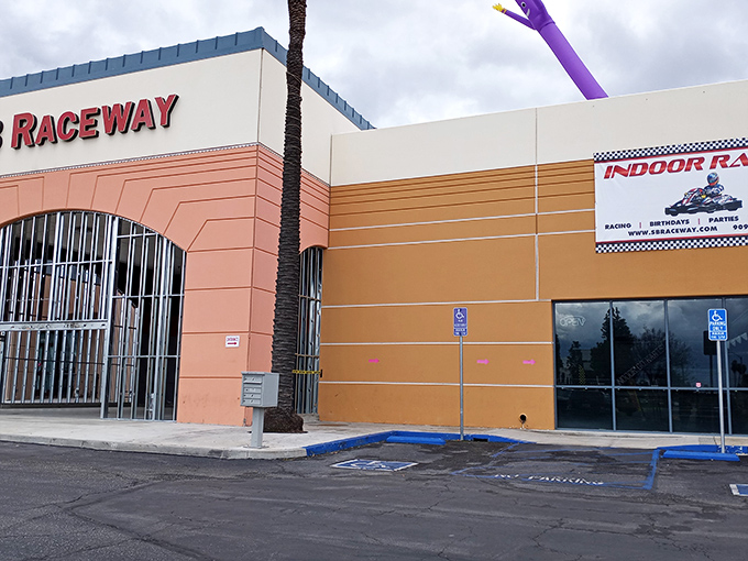 Speed central! SB Raceway's entrance is more inviting than grandma's kitchen on Thanksgiving. Time to feast on some fun!