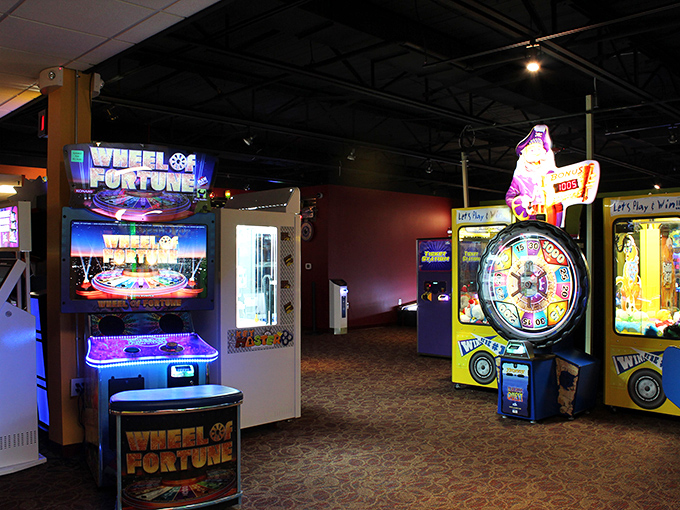 From strikes to high scores! Spare Time's interior is a wonderland of flashing lights, rolling balls, and virtual adventures.