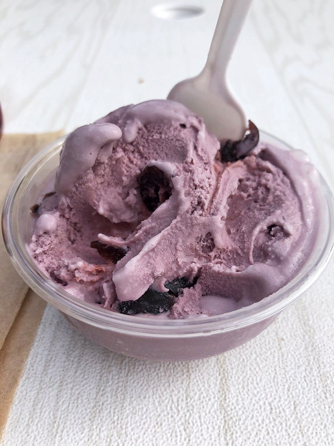 Black cherry ice cream: because sometimes you need to treat yourself to a little darkness. Deliciously brooding, like a teen vampire novel.