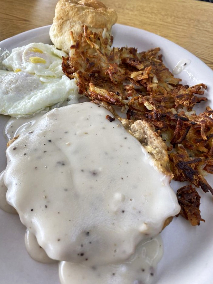 Southern comfort meets Texan flair! This chicken fried steak breakfast is so hearty, it might just fuel you through lunch and dinner too.