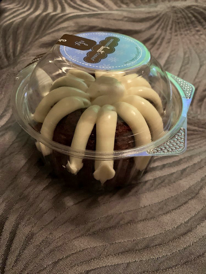 Chocolate chip champion! This bundt's frosting swirls are so hypnotic, you might accidentally eat the whole thing while in a trance.