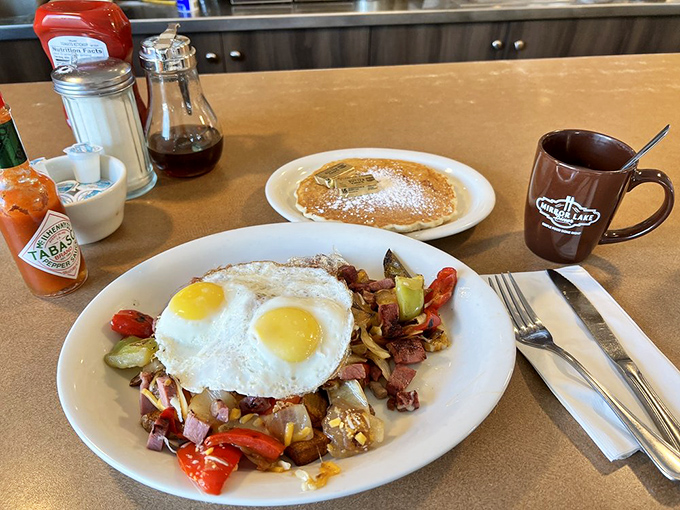 Corned beef hash that's more colorful than a Crayola box. This skillet is bringing all the flavors to the yard.