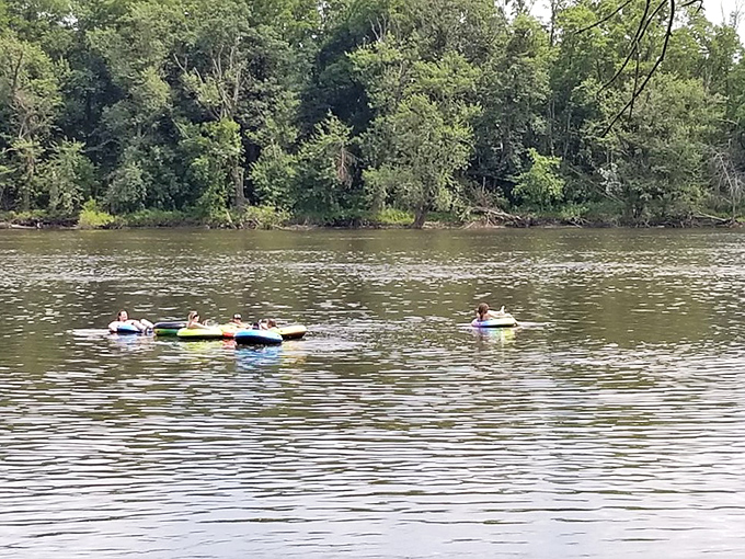 Floating your cares away on the Rock River. These tubers have mastered the art of lazy day perfection.