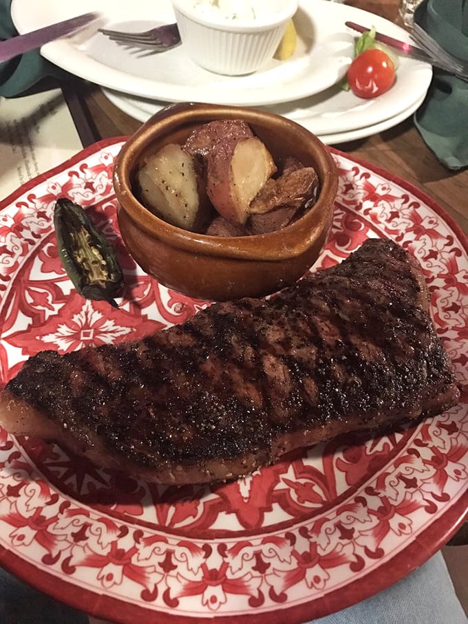 Pepper-crusted perfection. This strip steak's got an attitude, and we're here for every bold, beefy bite.