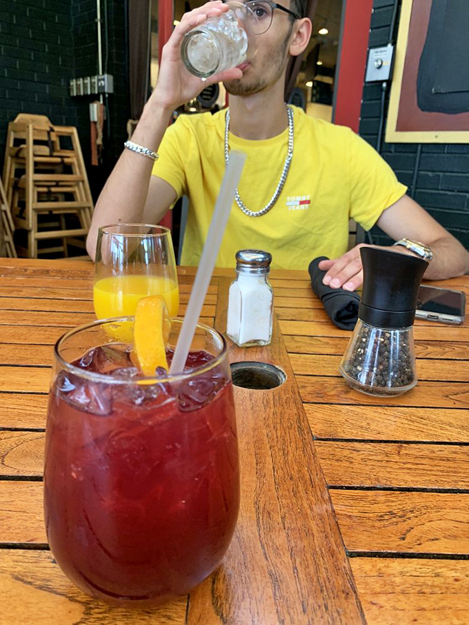 Sangria and OJ: The dynamic duo of drinks. One sip, and you'll swear you're on a Spanish holiday &ndash; no passport required!