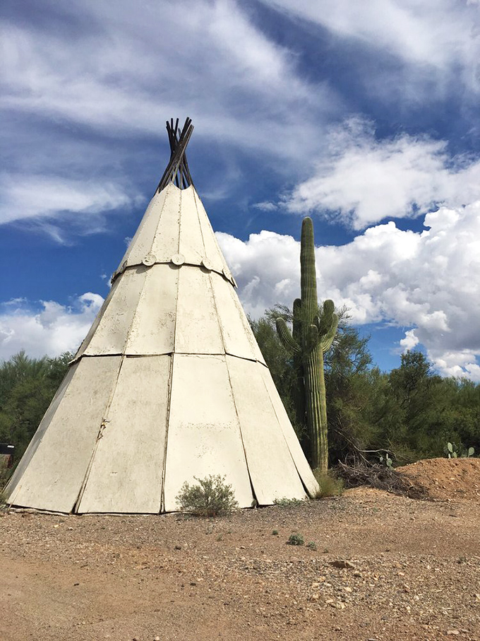 From Tucson to Timbuktu! This tipi transports you to another time, proving that adventure is just a step away in the Arizona desert.