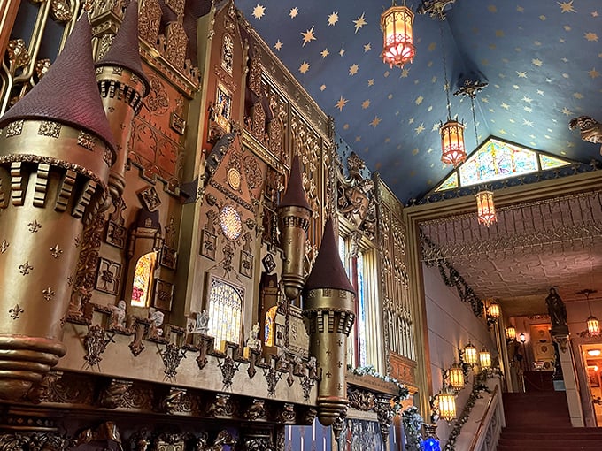 Who needs wallpaper when you've got this? It's like Game of Thrones and Versailles had a decorative love child.