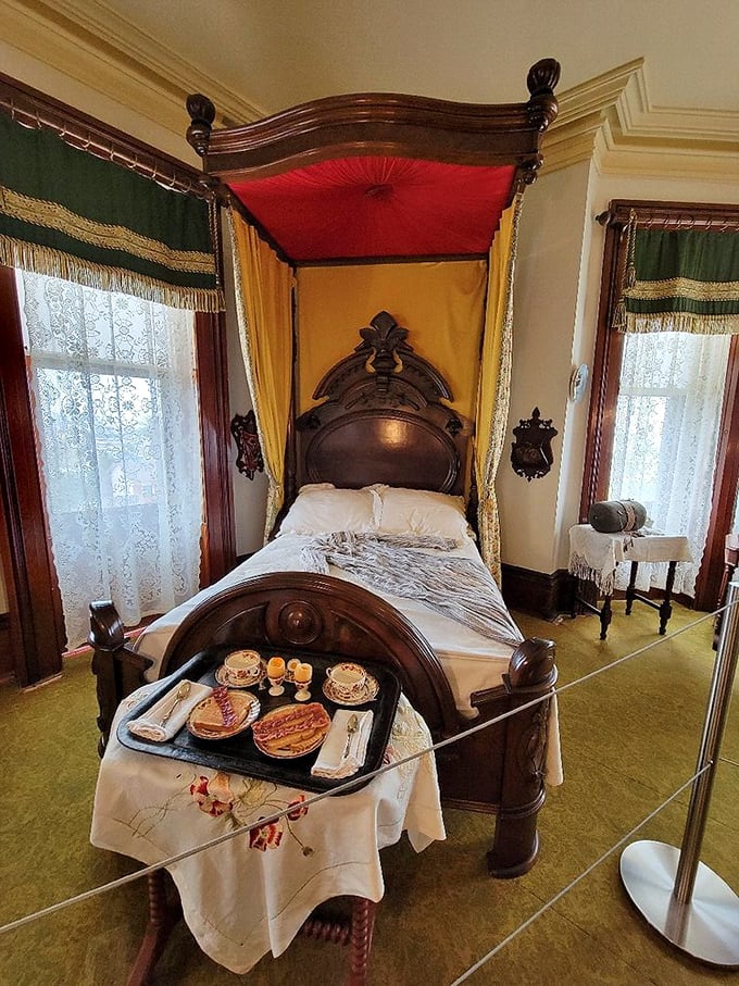Breakfast in bed, anyone? This room is serving up comfort with a side of 19th-century opulence. Just don't expect room service!