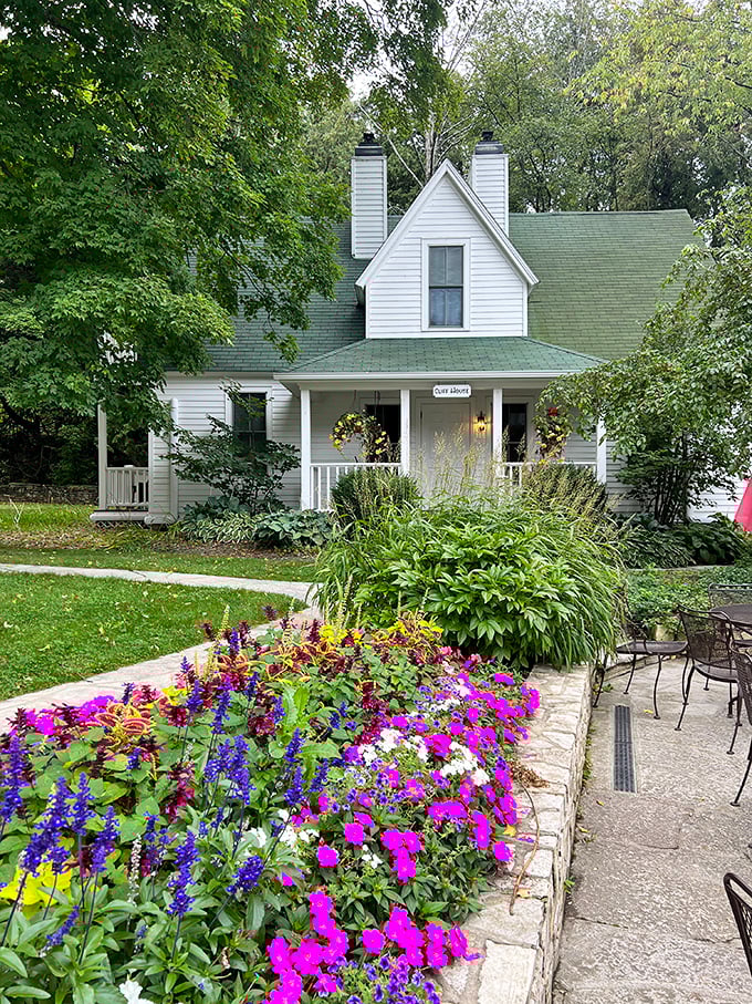 Cottage charm: This quaint guest house, nestled among lush greenery, looks like it jumped straight out of a fairy tale.