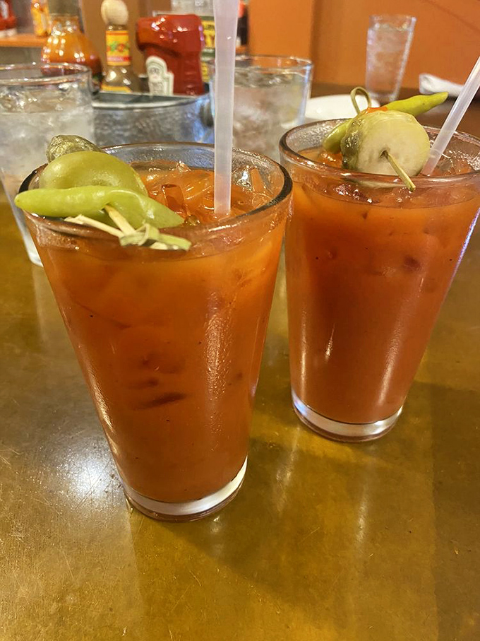 Bloody Marys so loaded, they count as a meal. Hair of the dog? More like a whole grooming session!
