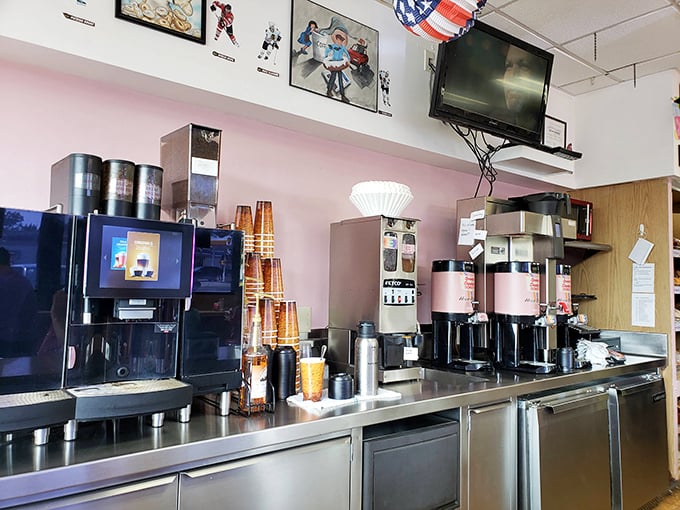 Liquid gold on tap! This coffee station is like mission control for your morning launch into productivity.