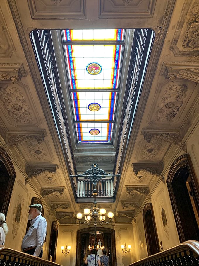 Look up! That's not just a ceiling&mdash;it's a kaleidoscope of Victorian opulence that would make even the fanciest hotel lobby blush.