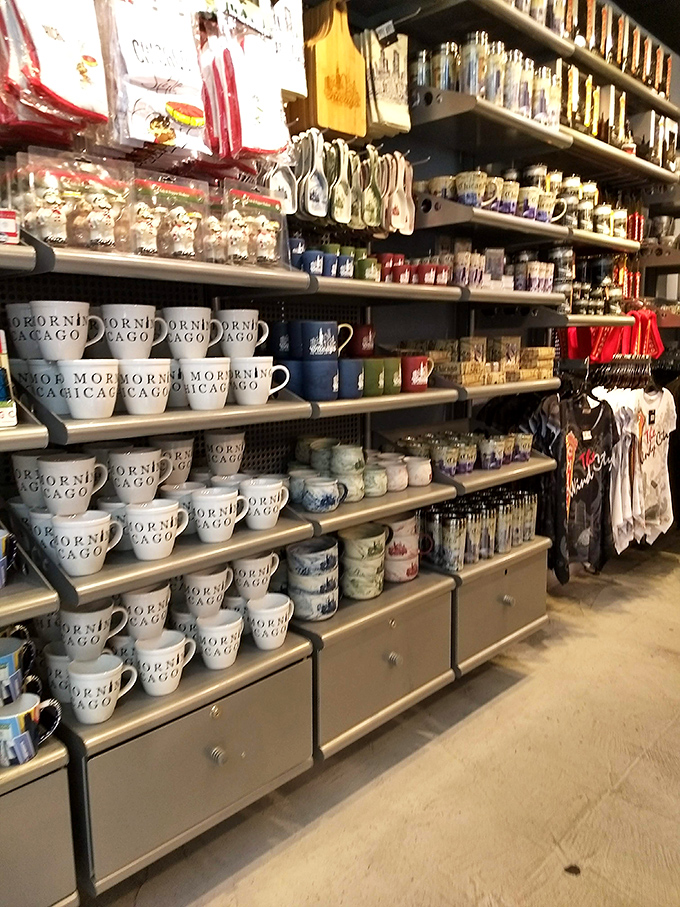 Morning in Chicago starts with a steaming cup of joe in these mugs. They're like tiny billboards for your breakfast table.