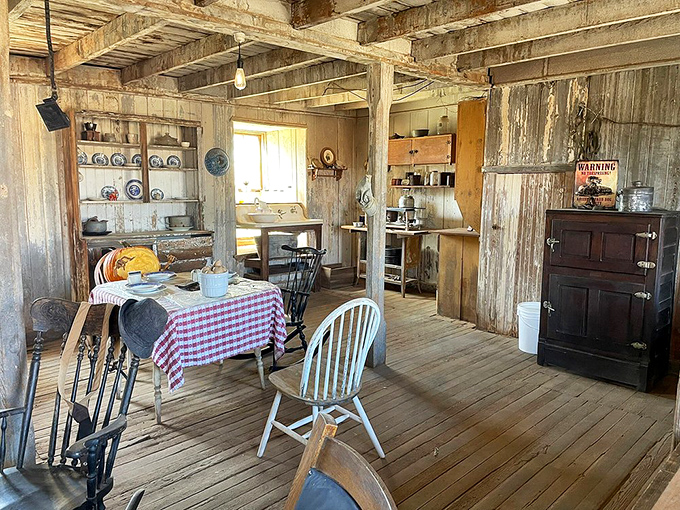 Pull up a chair to this time-worn table. The checkered cloth might be the most modern thing in the room – it's positively 20th century!