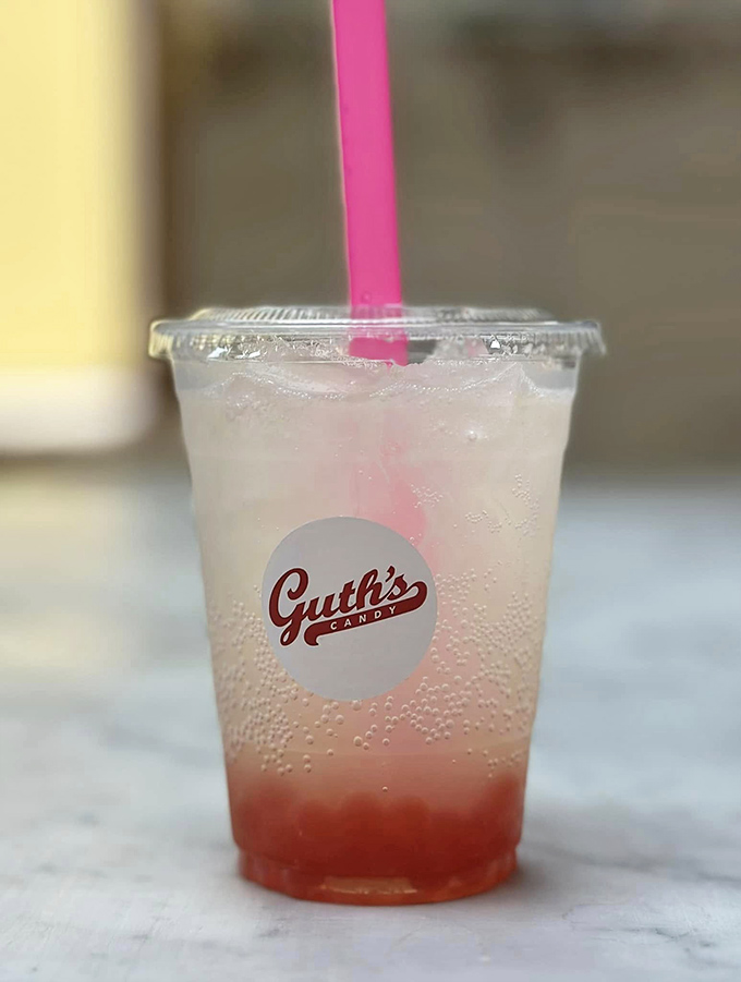 Sip, savor, and smile! This refreshing Guth's drink is the perfect sidekick for your candy adventure. Brain freeze has never been so welcome.