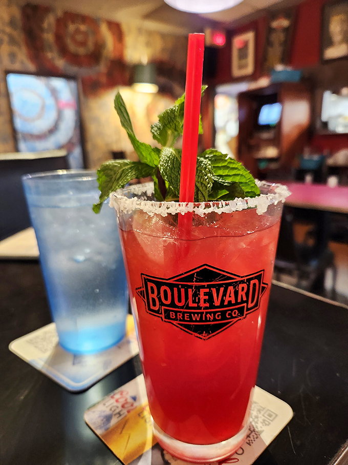 Cheers to good times! This ruby-red concoction from Boulevard Brewing Co. looks like it could turn any frown upside down.