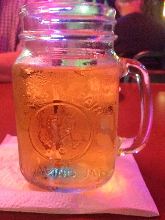 Forget fancy cocktails. Here, your brew comes in a mason jar, because that's how real Nebraskans hydrate.