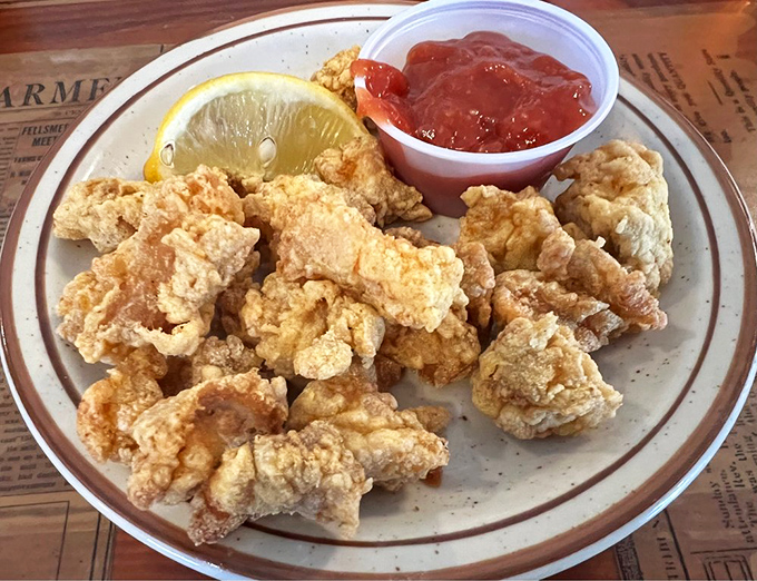 Gator tail: The ultimate Florida finger food! These golden nuggets are proof that everything tastes better when it's fried and dipped in sauce.