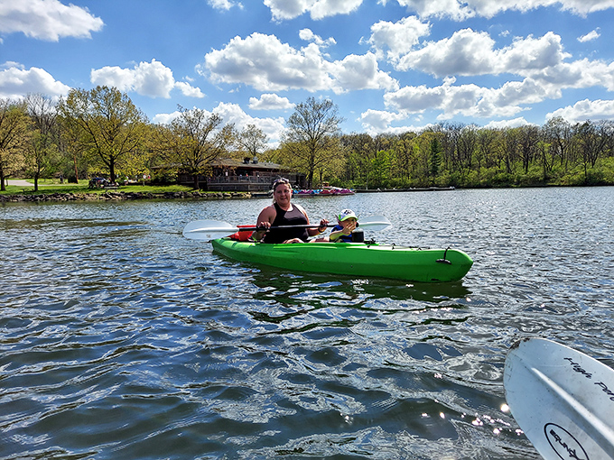 Kayaking bliss: Where every paddle stroke is a high-five with Mother Nature. Bonus points if you can spot a fish doing the backstroke!