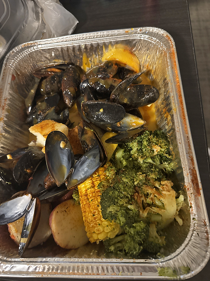 Mussels flexing their culinary muscles! These little ocean gems are ready to party in your mouth.