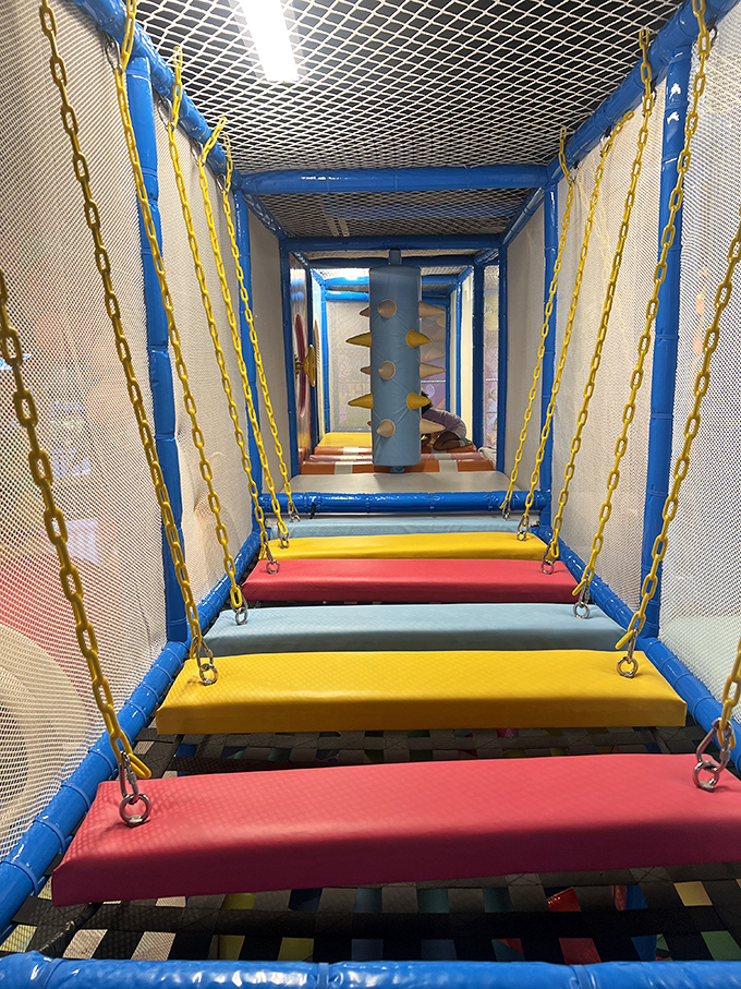 Navigate this sweet obstacle course - it's American Ninja Warrior meets Willy Wonka, with a dash of preschool playground thrown in for good measure.