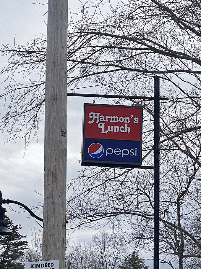 The bat-signal for burger lovers! Harmon's sign stands tall, a beacon of hope for empty stomachs far and wide.