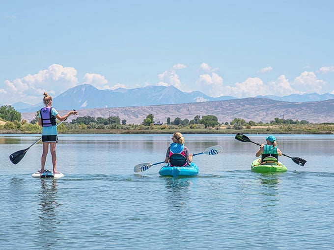 Paddle power activated: Who needs a yoga studio when you can find your balance on Sweitzer Lake? These paddleboarders are basically water-walking wizards.