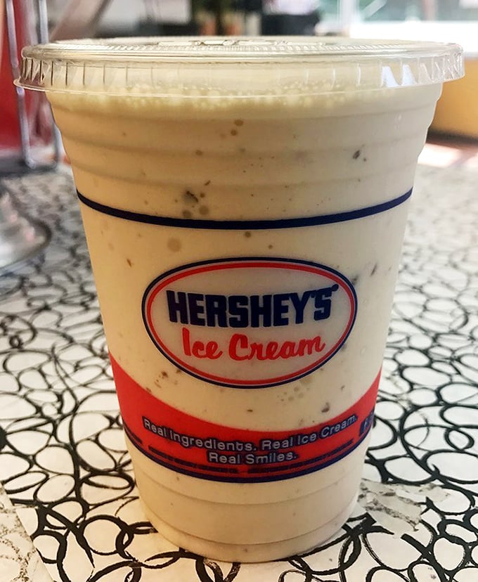 Dessert or work of art? This Hershey's shake is a creamy masterpiece that would make Willy Wonka himself green with envy.