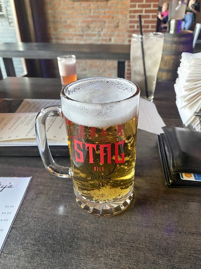 Ah, the classic Stag Beer &ndash; proving that sometimes, the best things in life are simple, refreshing, and come in a frosty mug.