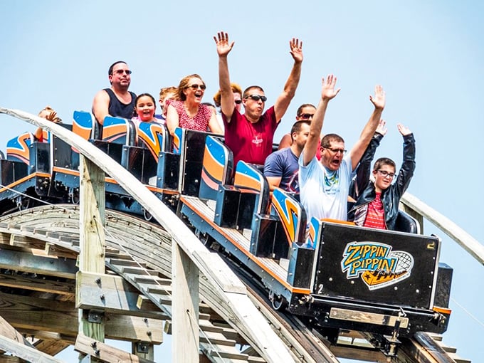 Hands up, worries down! These riders are experiencing more ups and downs than a Packers season, and loving every second.
