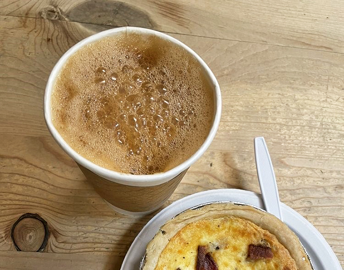 Coffee and quiche &ndash; the dynamic duo of breakfast. It's like Batman and Robin, but infinitely more delicious.