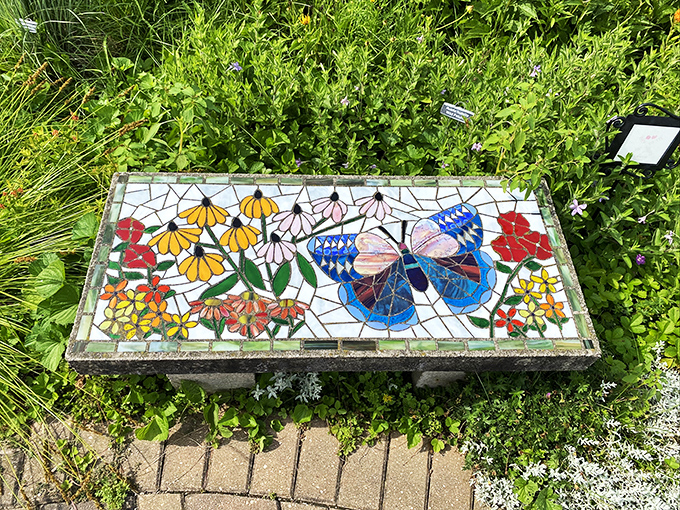 Who says you can't walk on art? This mosaic stepping stone is like Instagram for your feet &ndash; #nofilterneeded for this natural beauty!