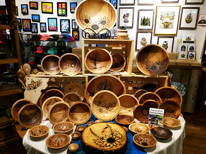 Wood you look at that! These intricately carved bowls are nature's art gallery. It's like the trees decided to show off their inner beauty.