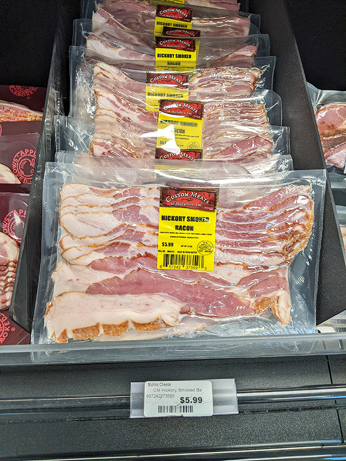 Bacon lovers, rejoice! This hickory-smoked goodness is the perfect dance partner for Mullins' cheeses. It's a match made in flavor heaven.