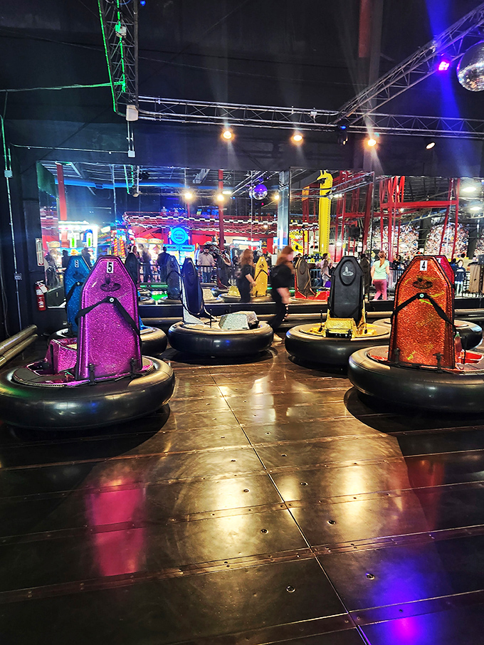Bumper cars: where road rage meets therapy. Release your inner demolition derby driver in these colorful chariots. It's like rush hour traffic, but fun!