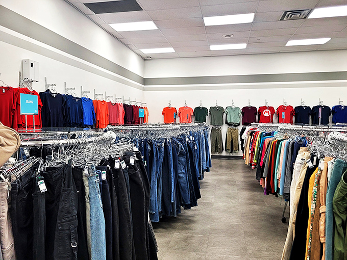 "A rainbow of recycled fashion! From vintage vibes to last season's trends, it's a catwalk of second chances."