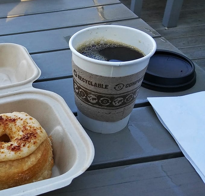 Coffee and donuts: a match made in heaven. This cup of joe is the perfect wingman for your sweet indulgence &ndash; because adulting is hard, but breakfast doesn't have to be. 