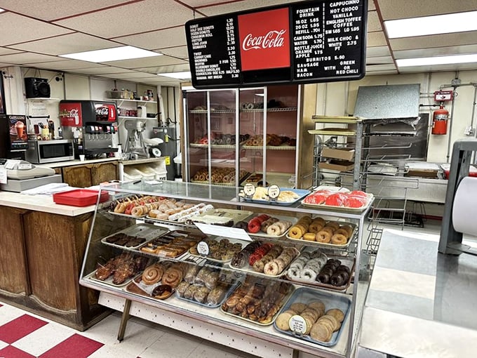 Feast your eyes on this glass-encased wonderland! It's like Willy Wonka's factory, but with more sprinkles and less singing.