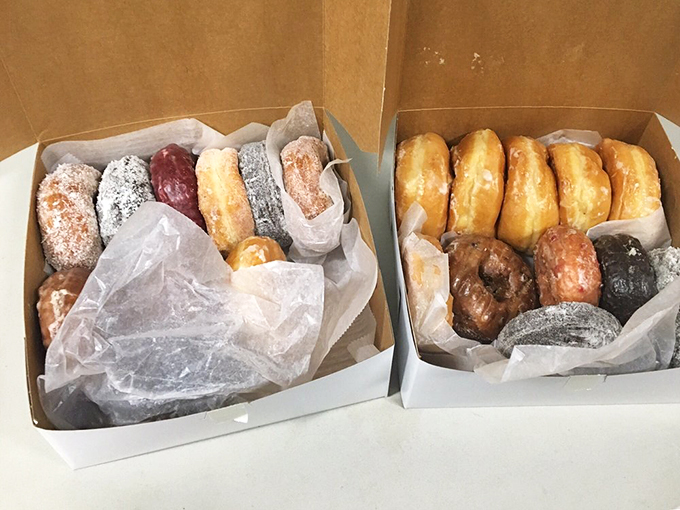 The ultimate to-go box! It's like a treasure chest, but instead of gold, it's filled with something far more valuable &ndash; donuts.