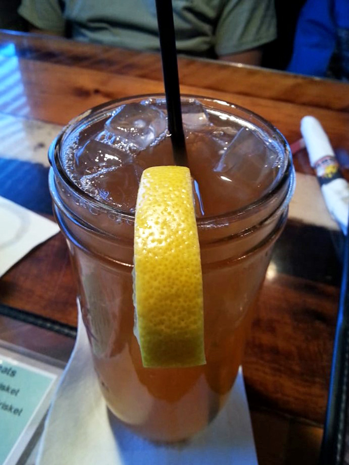 Is it iced tea? Whiskey? A magic potion? Whatever's in this mason jar, it looks refreshing enough to make a Michigan summer feel like a breeze.