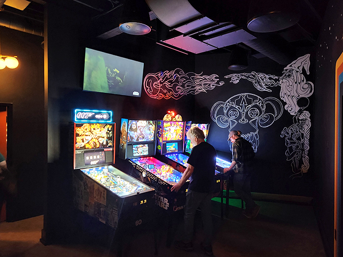 Where else can you find people this excited about repeatedly hitting a small metal ball? It's pure, unadulterated fun in action.