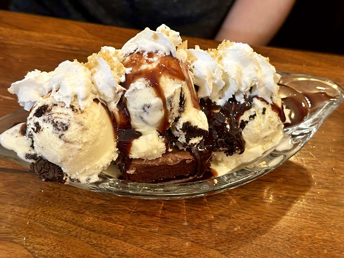 Holy hot fudge, Batman! This sundae is a superhero of desserts, swooping in to save you from boring ol' vanilla with its cape of whipped cream.