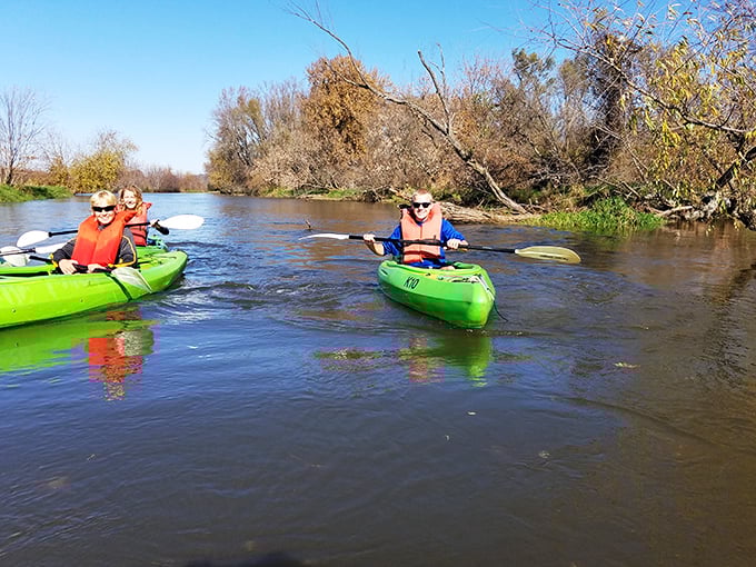 Paddle your way to serenity. These kayakers prove that sometimes the best way to experience nature is at the pace of a lazy river.