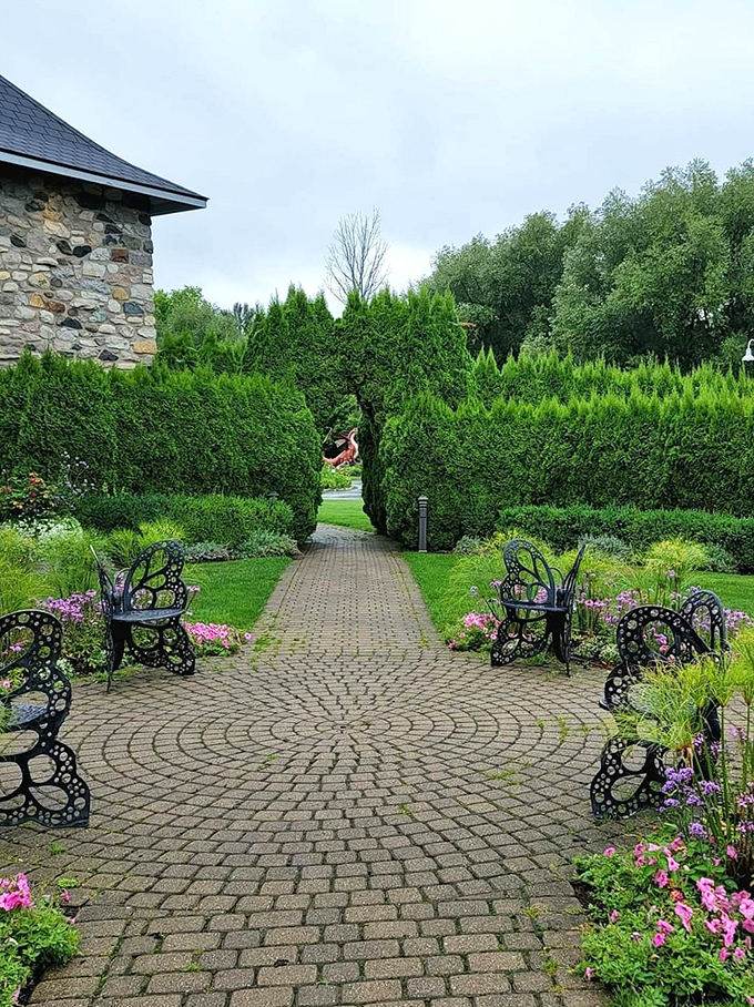 Follow the yellow brick road... or in this case, the charming brick path through a garden that would make even the Emerald City envious.