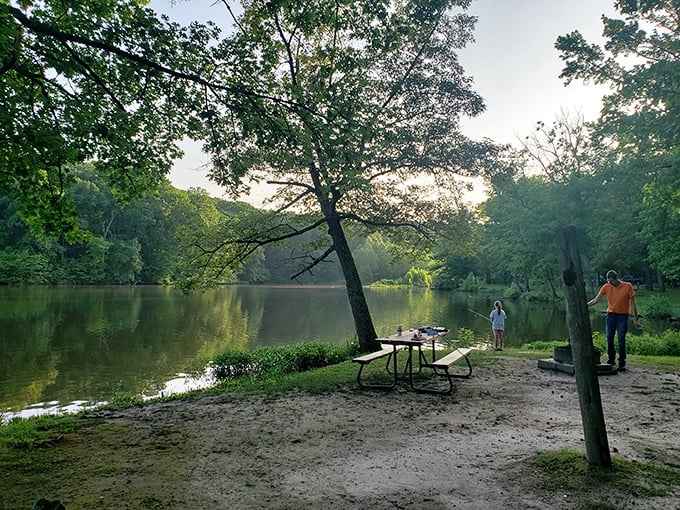 Lakeside living at its finest. It's like a Norman Rockwell painting come to life, minus the old-timey outfits and plus some serious relaxation vibes.