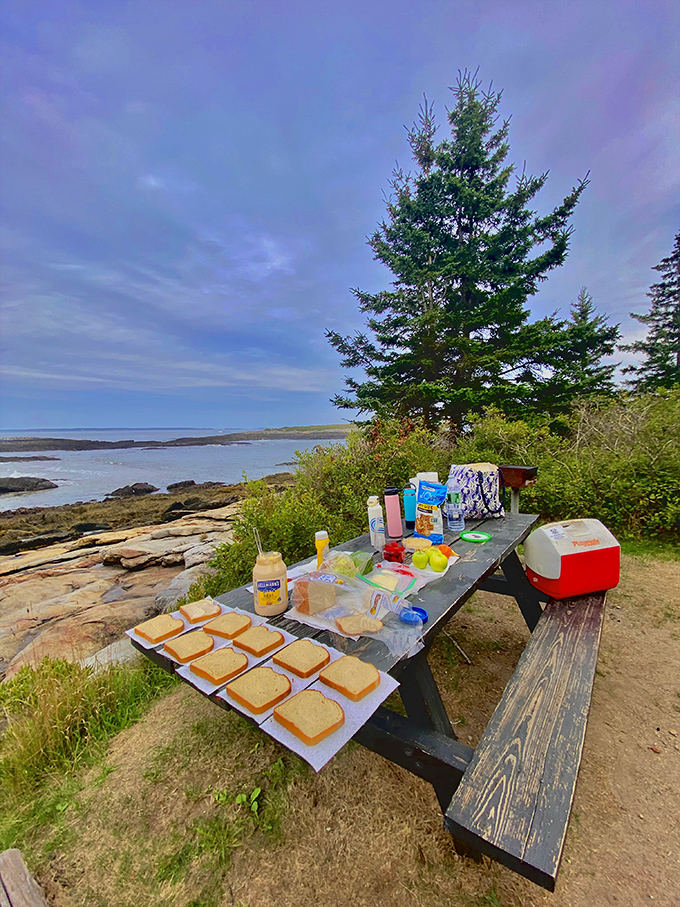 Picnic goals: When your spread looks this good, even the lobsters might get food envy. Just remember, sharing with seagulls is strictly optional.