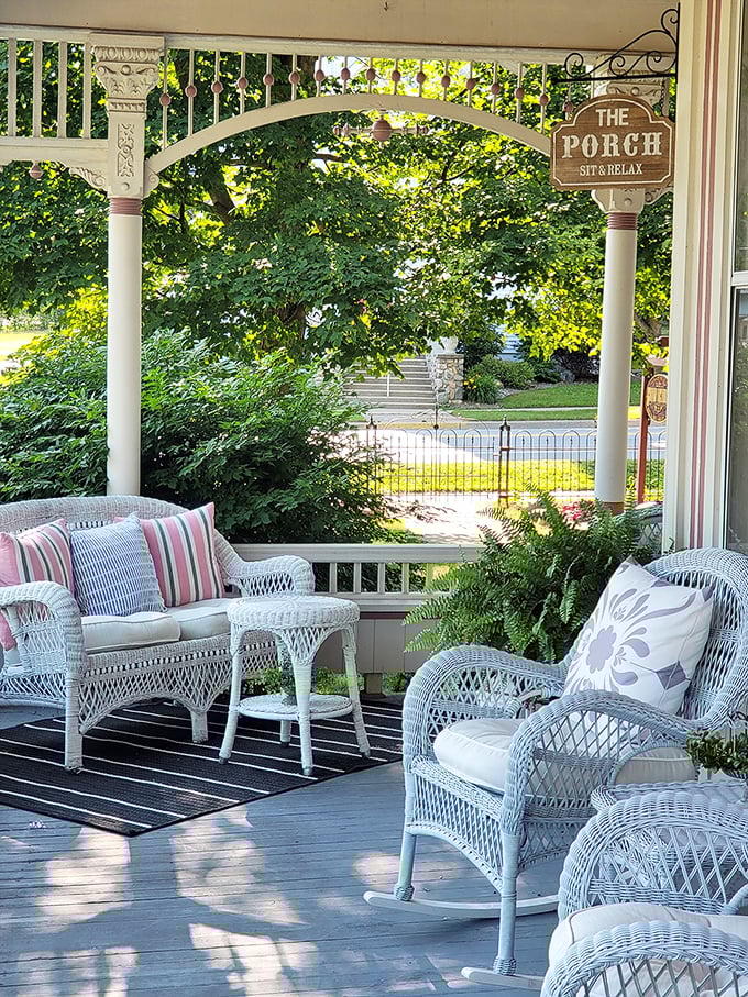 The porch: where Southern charm meets Northern hospitality. It's the perfect spot to sip lemonade, wave to neighbors, and pretend you're in a Tennessee Williams play.